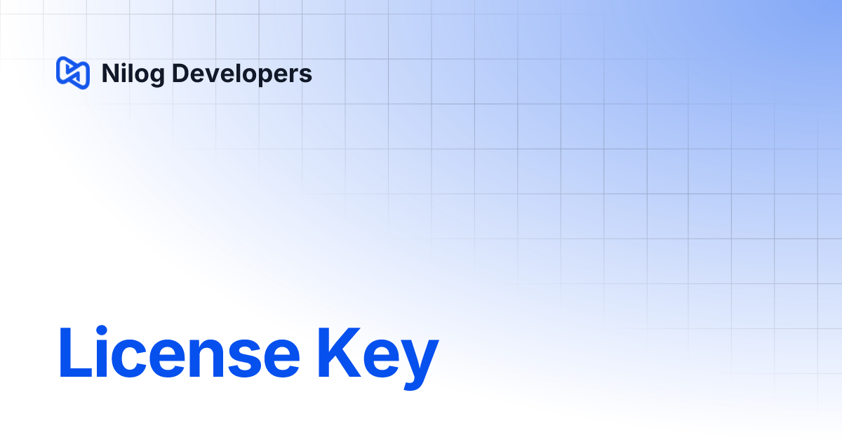 License Key | Nilog Developers